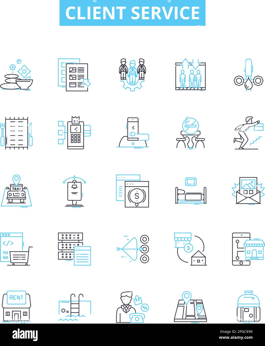 Client Service Vector Line Icons Set Client Service Client Service Help Assistance Support