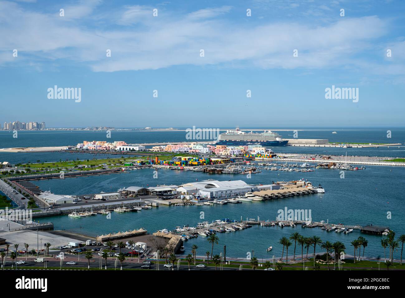 Aerial View of Mina District Doha Port Qat Stock Photo - Alamy