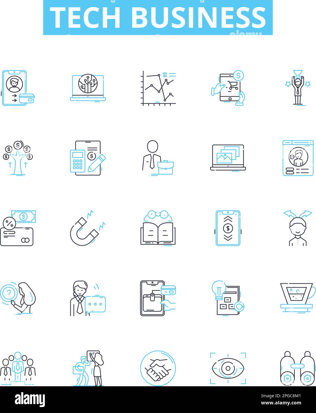 Tech business vector line icons set. Tech, Business, Software ... Tech business vector line icons set. Tech, Business, Software ...