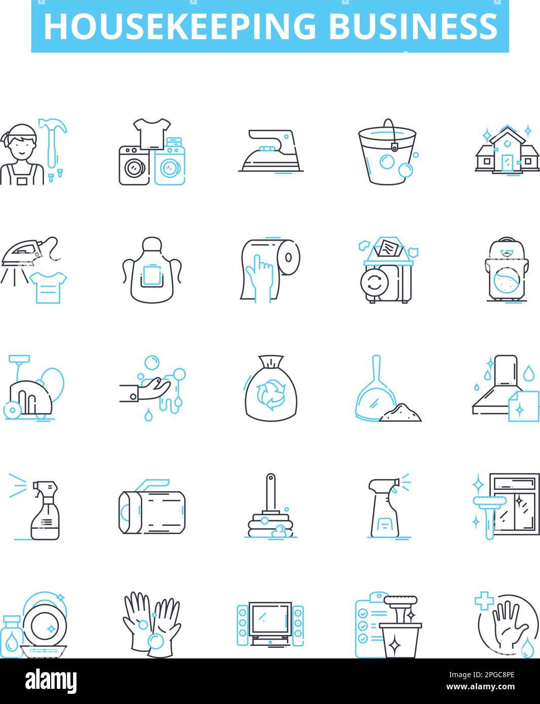 Housekeeping business vector line icons set. Housekeeping, Business ...