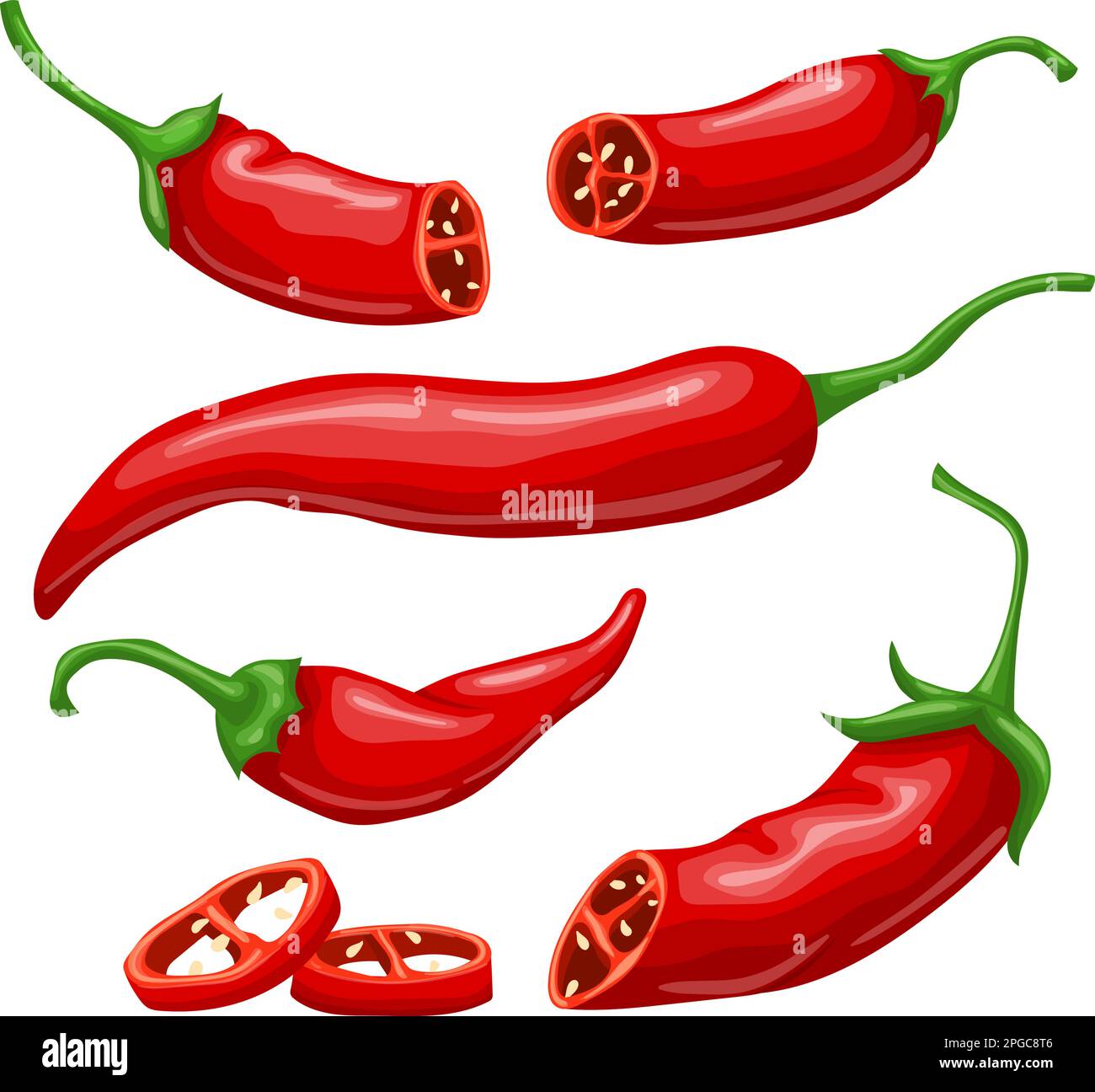 chili pepper set cartoon vector illustration Stock Vector Image & Art ...