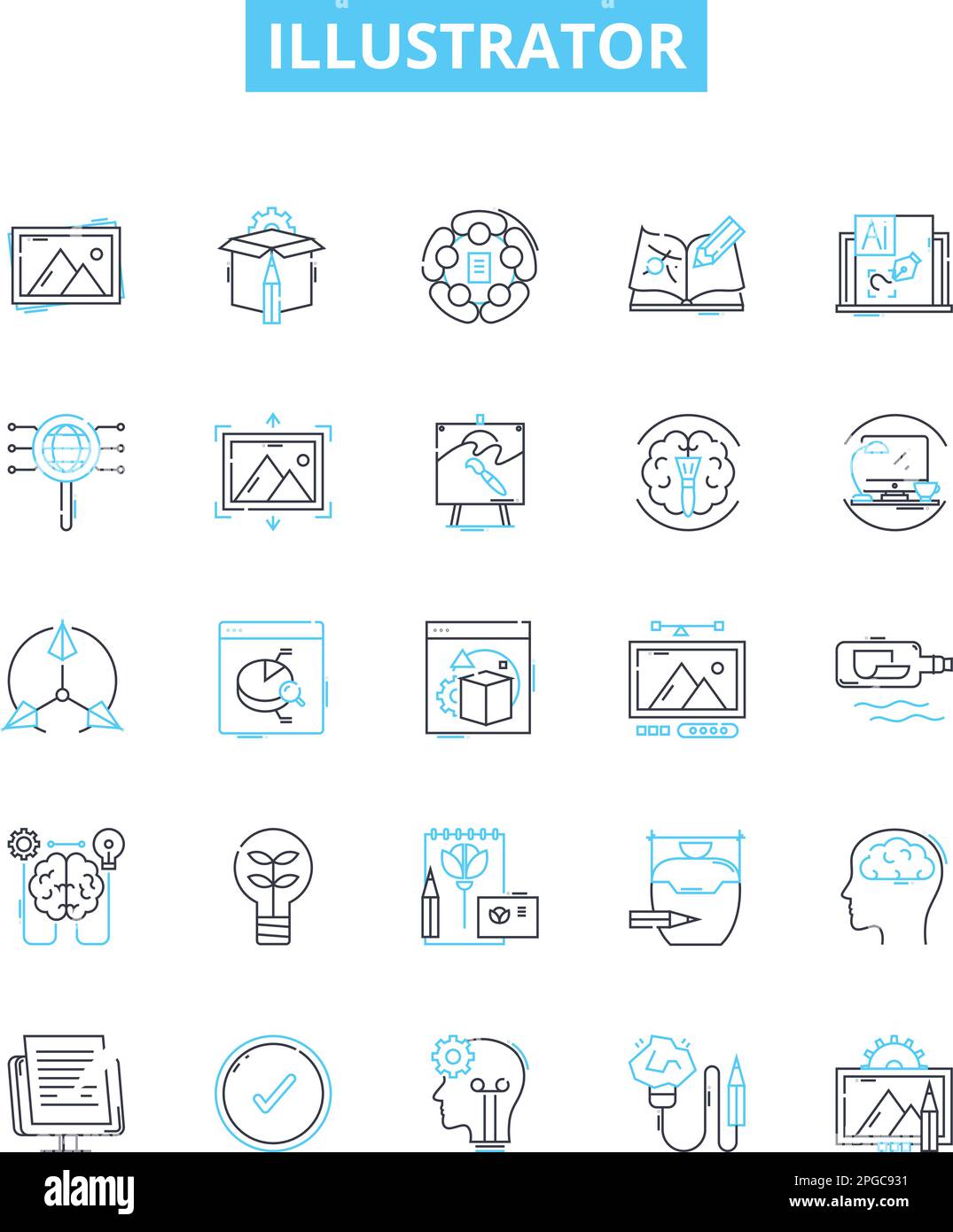 Illustrator vector line icons set. Illustrator, Vector, Design, Drawing ...