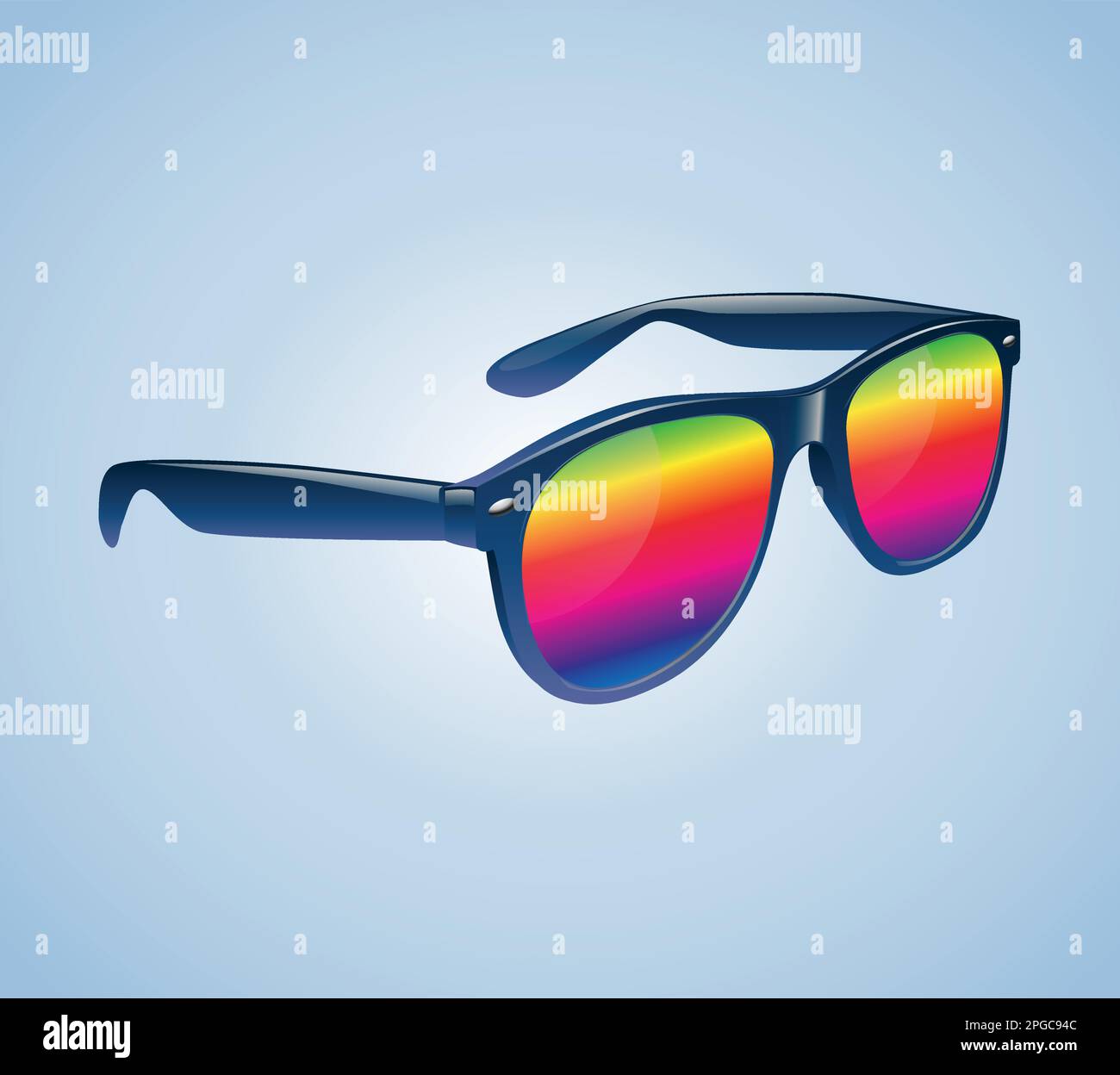 Realistic Vintage Sunglasses Isolated Vector Illustration Stock Vector ...