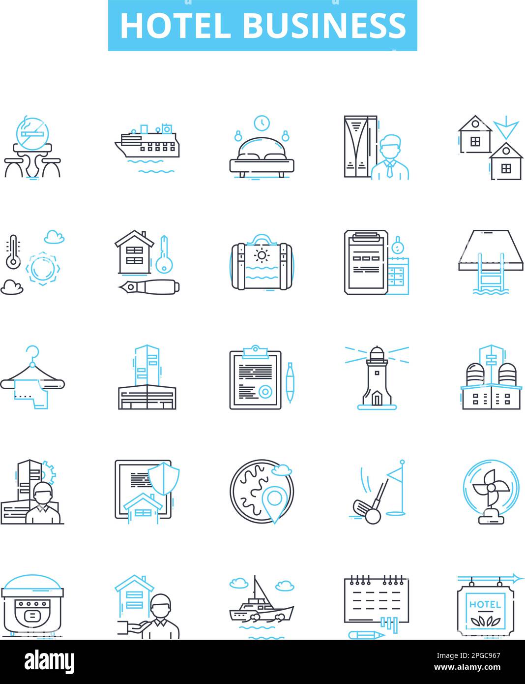 Hotel business vector line icons set. Hotel, Business, Homestay, Resort ...