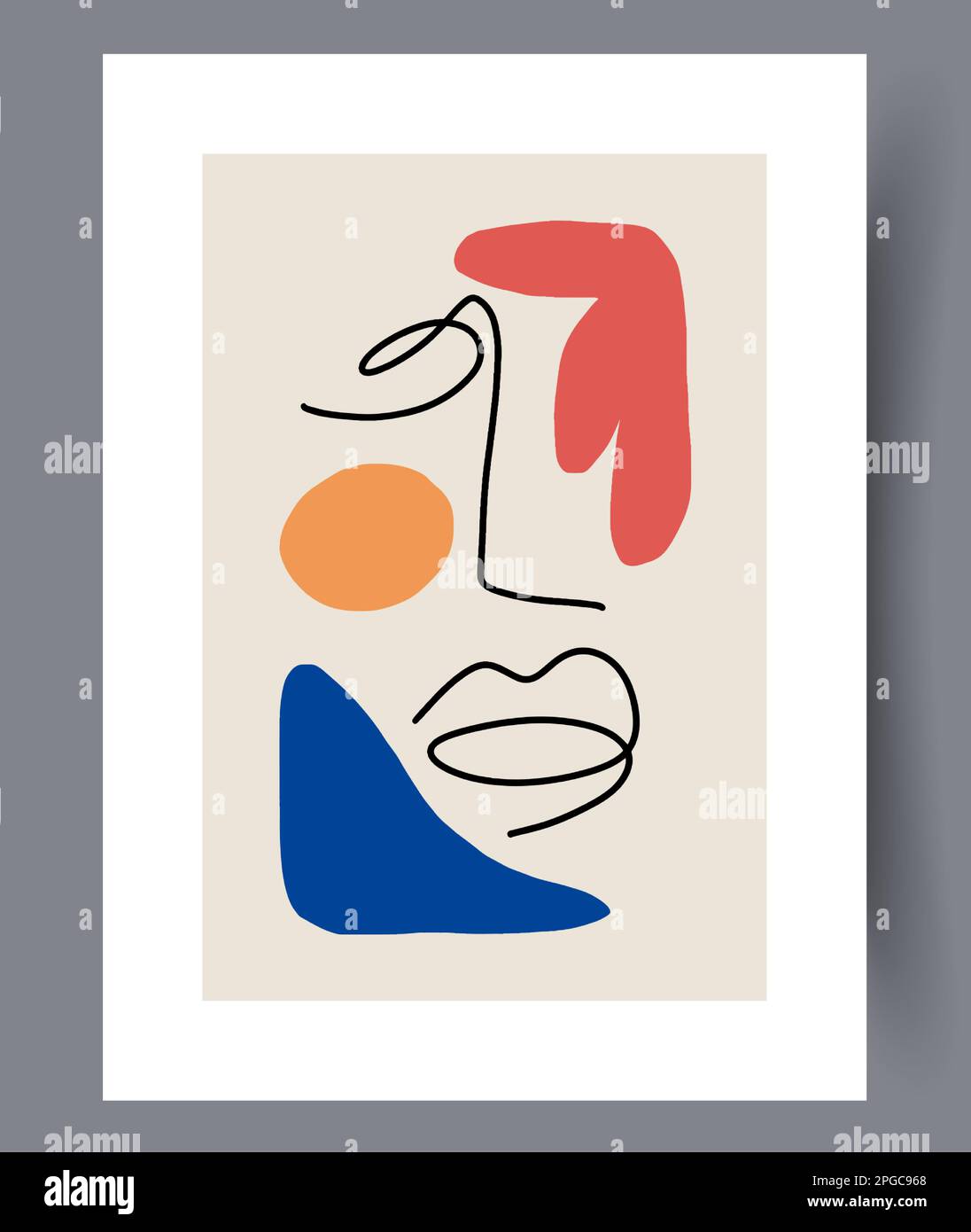 Portrait face bohemian woman wall art print Stock Vector Image & Art ...