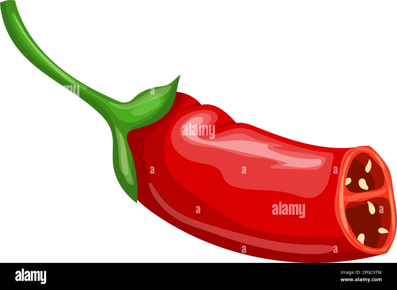 chili pepper cut cartoon vector illustration Stock Vector Image & Art ...