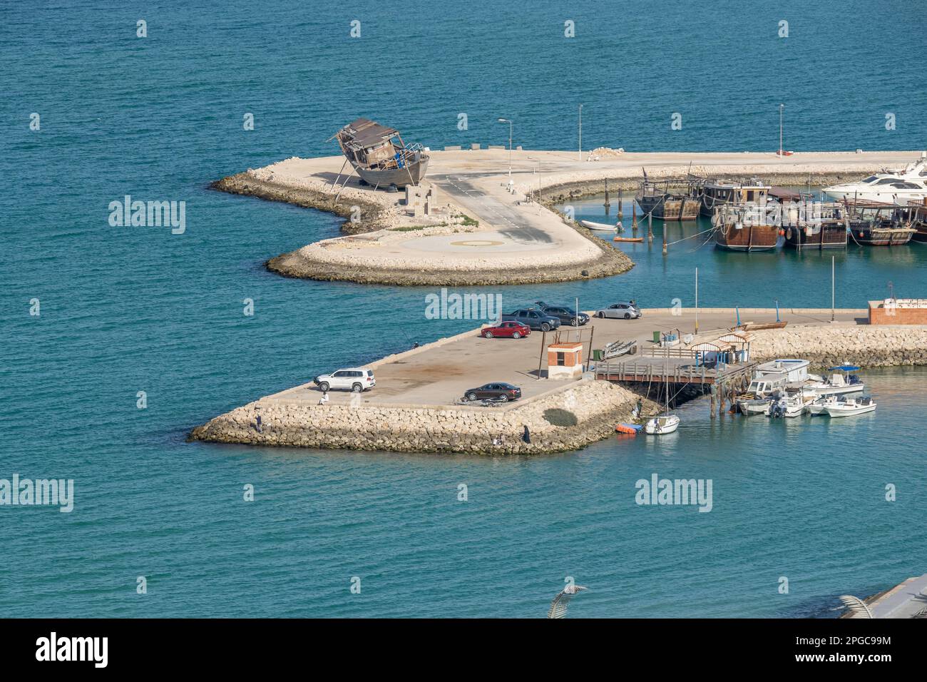 Aerial view of Doha Port Stock Photo - Alamy