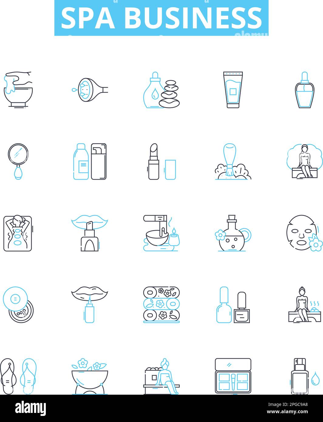Spa business vector line icons set. Spa, Business, Relaxation, Massage, Beauty, Aesthetic ...