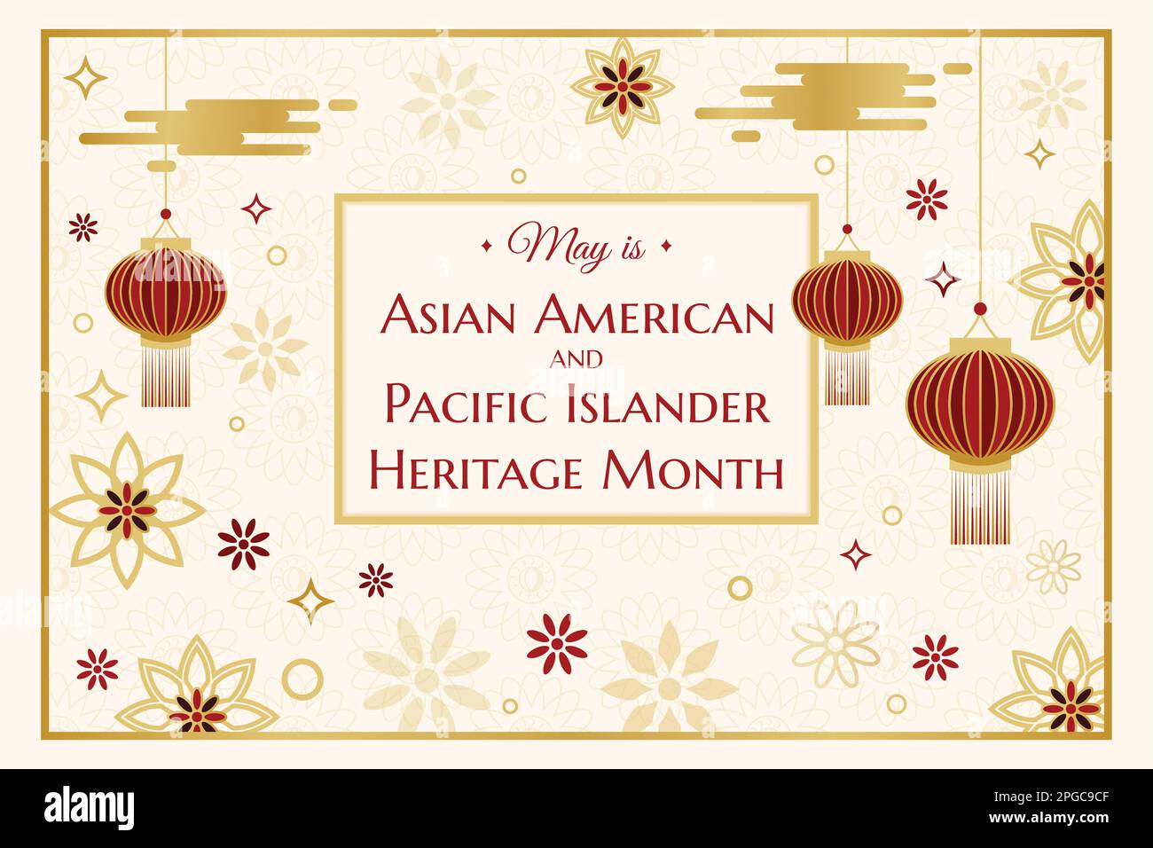 Asian American and Pacific Islander Heritage Month Horizontal Poster. May Month Celebration and ...
