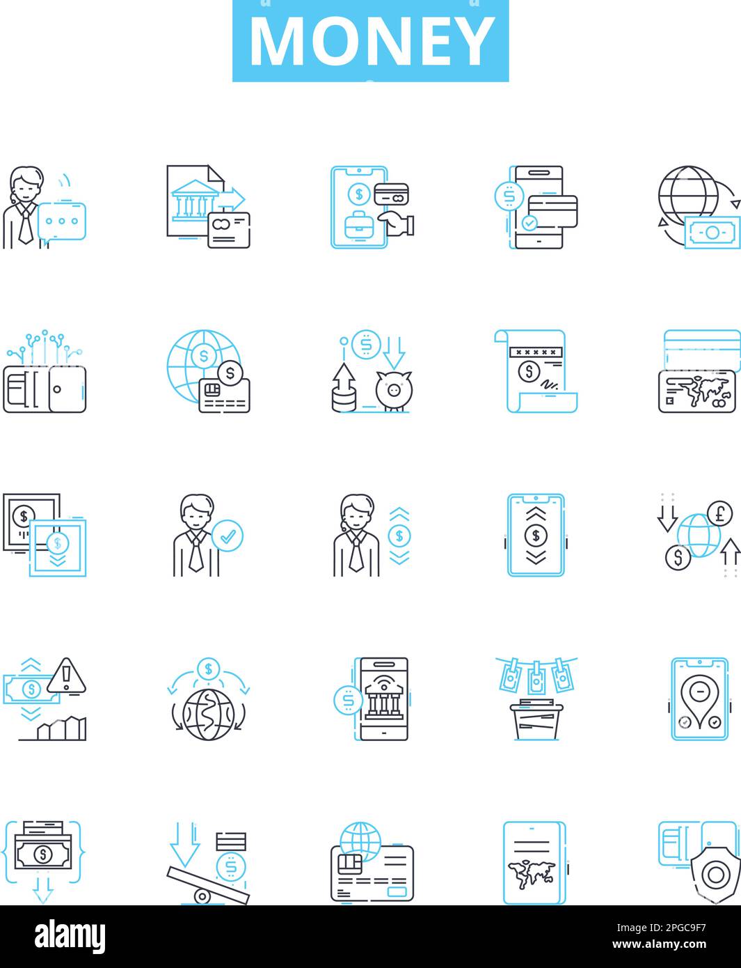 Money vector line icons set. Cash, Funds, Riches, Currency, Capital ...
