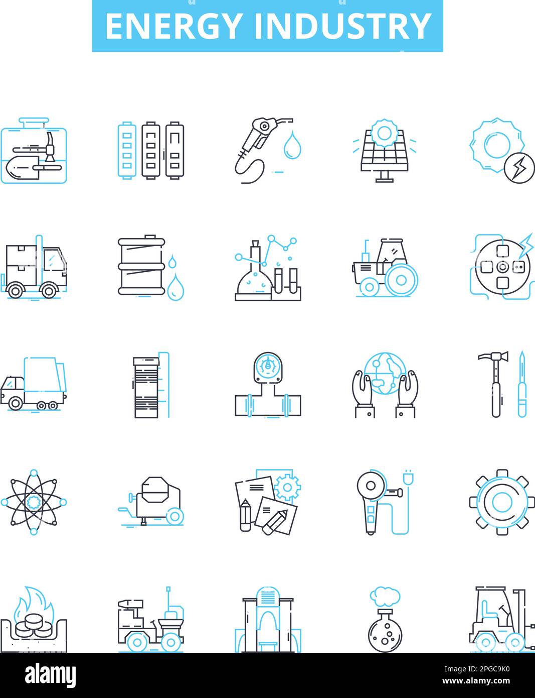 energy industry vector line icons set. Energy, Industry, Oil, Solar ...