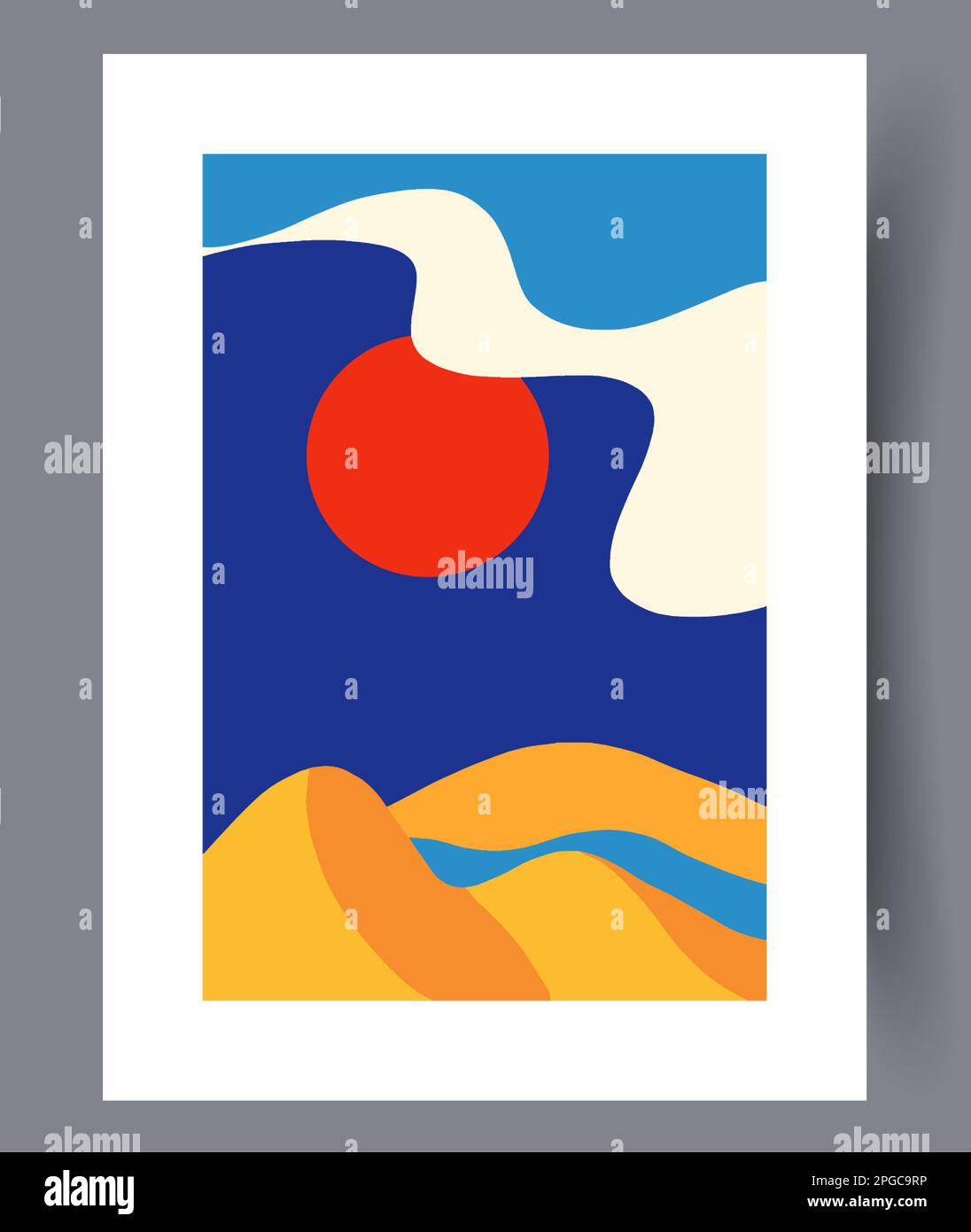 Landscape nature esoteric scenery wall art print Stock Vector Image ...