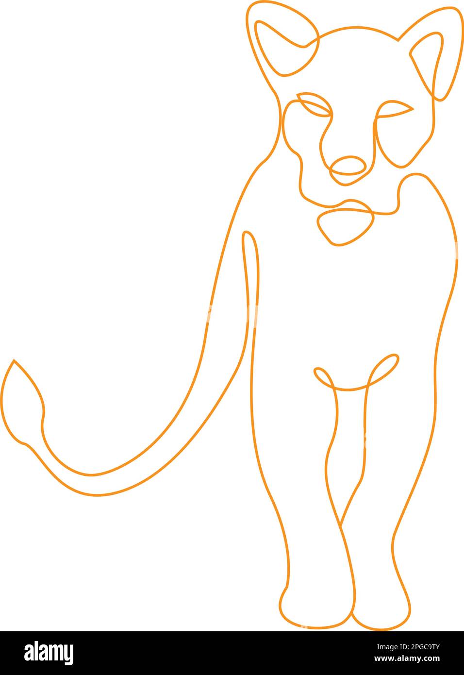 Lion line art logo icon design illustration Stock Vector Image & Art ...
