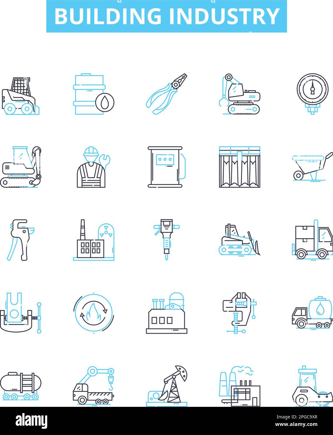 Building industry vector line icons set. Construction, Architecture ...