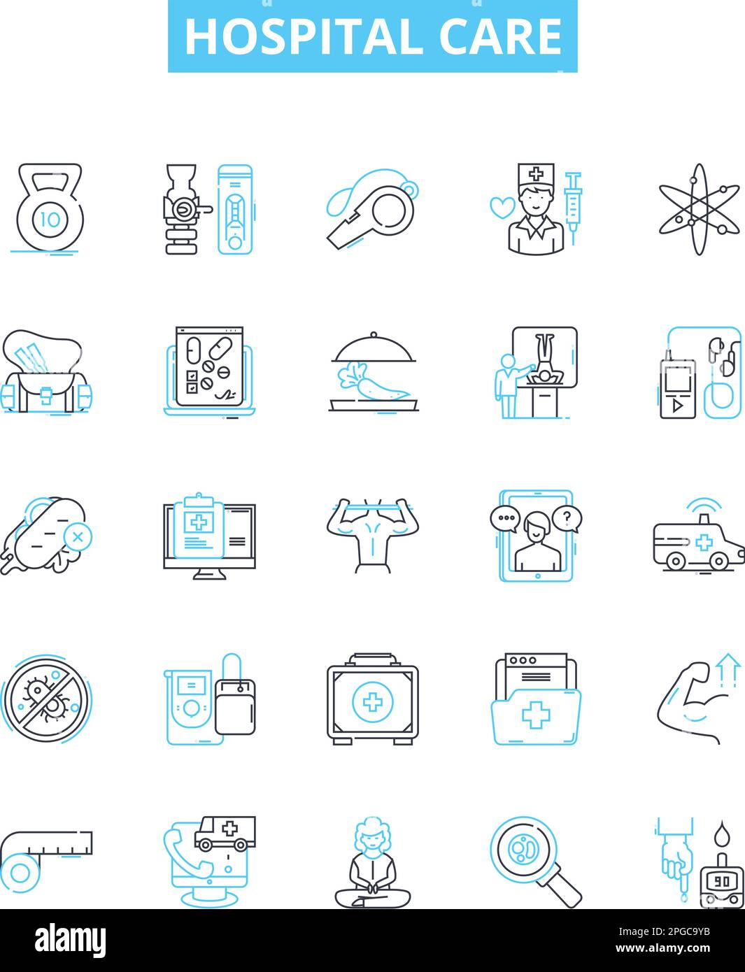 Hospital care vector line icons set. Hospital, Care, Treatment, Nursing ...