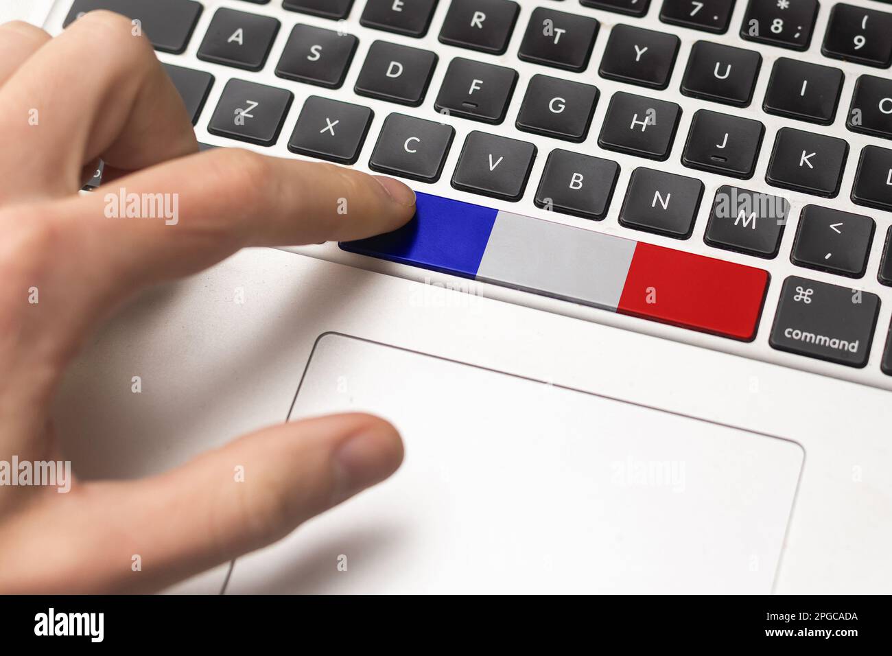 A keyboard with a labeled button - Flag of France Stock Photo - Alamy