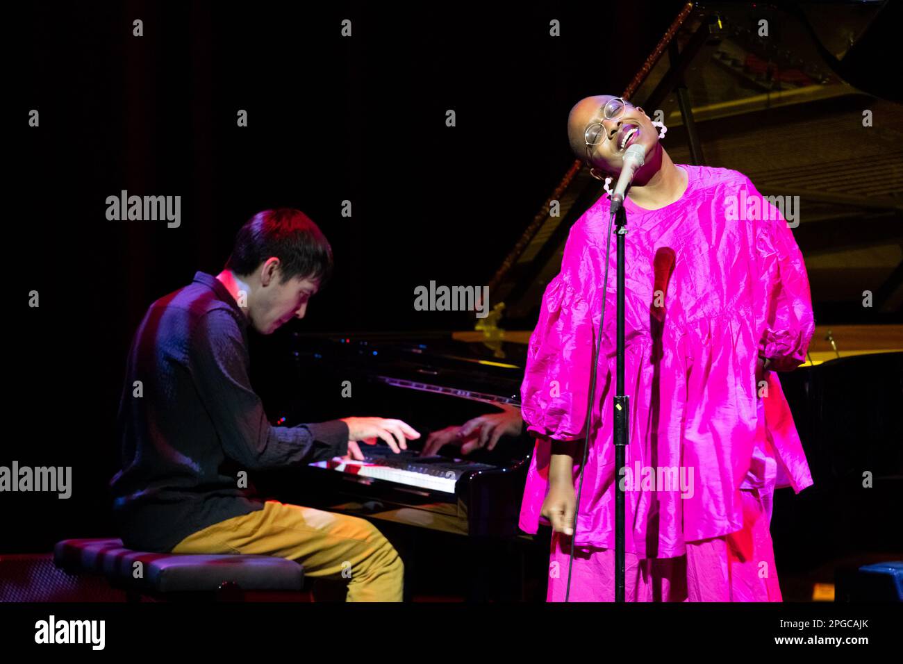 American jazz singer Cecile McLorin during the "Ogresse" concert held ...
