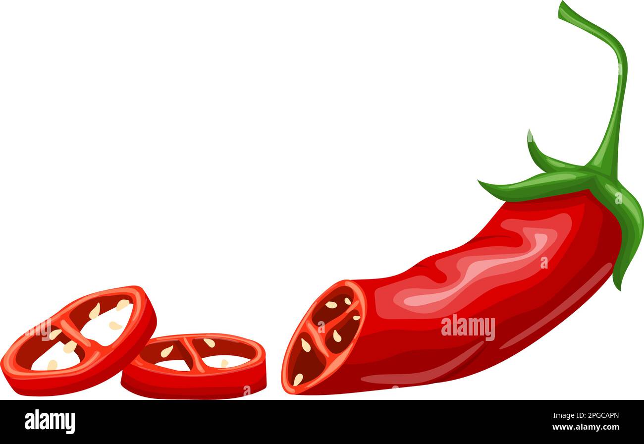 chili pepper cut cartoon vector illustration Stock Vector Image & Art ...
