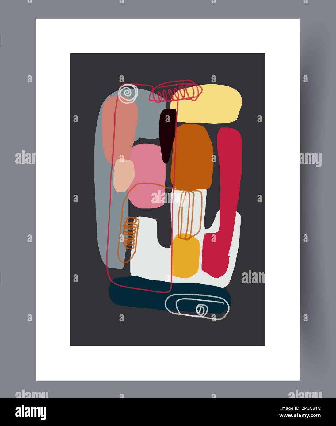 Abstract postmodernism pictorial elements wall art print Stock Vector ...
