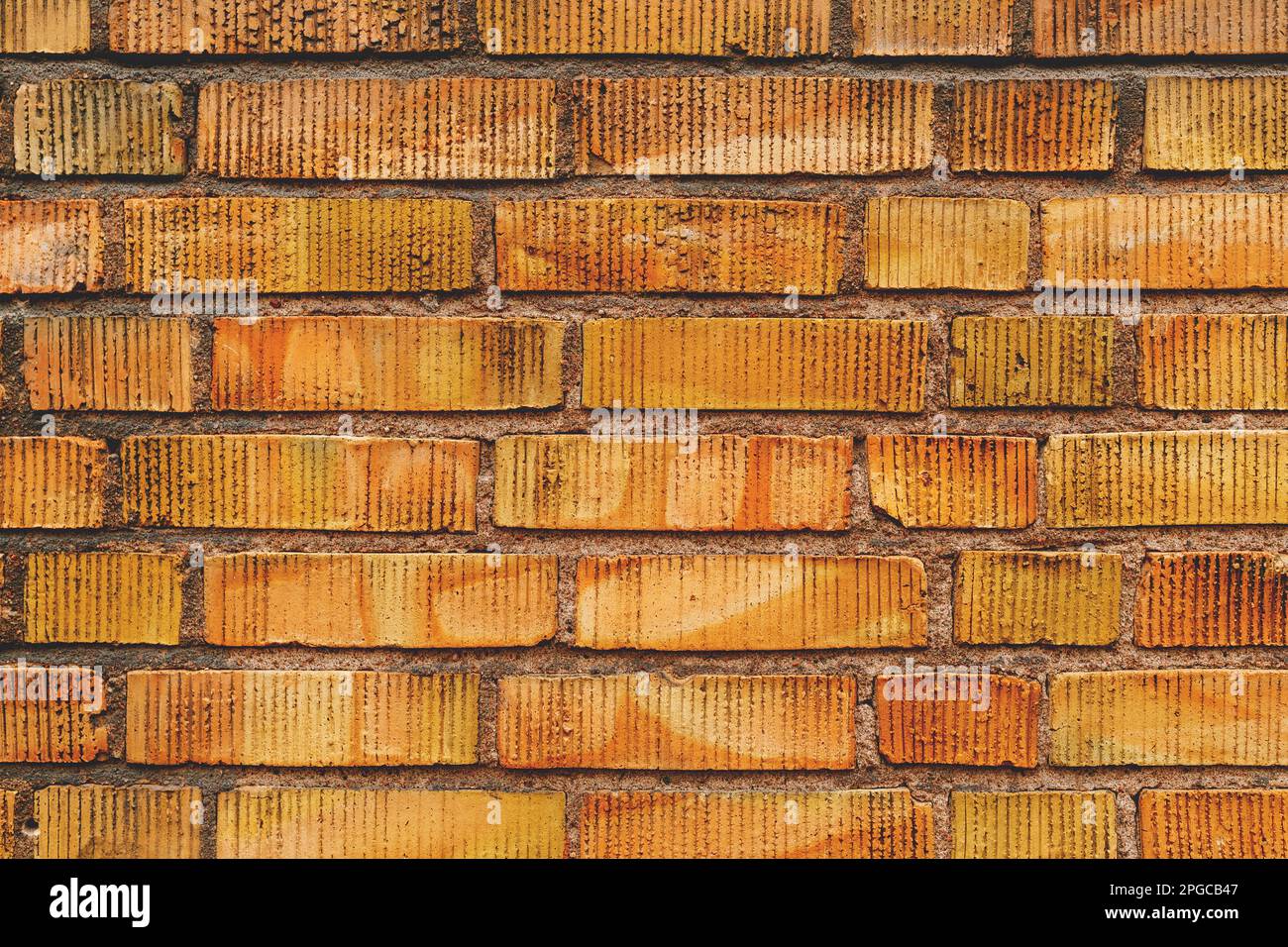 Yellow clinker brick wall texture, detail from streets of Halmstad in ...