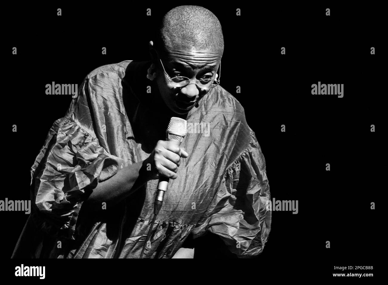 American jazz singer Cecile McLorin during the "Ogresse" concert held ...