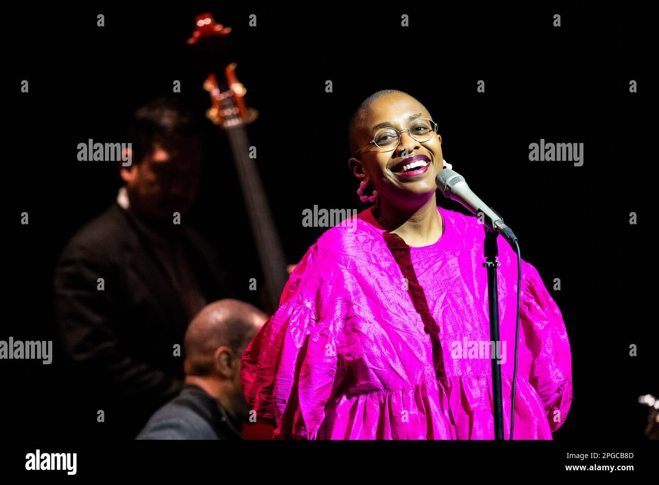 American jazz singer Cecile McLorin during the "Ogresse" concert held ...
