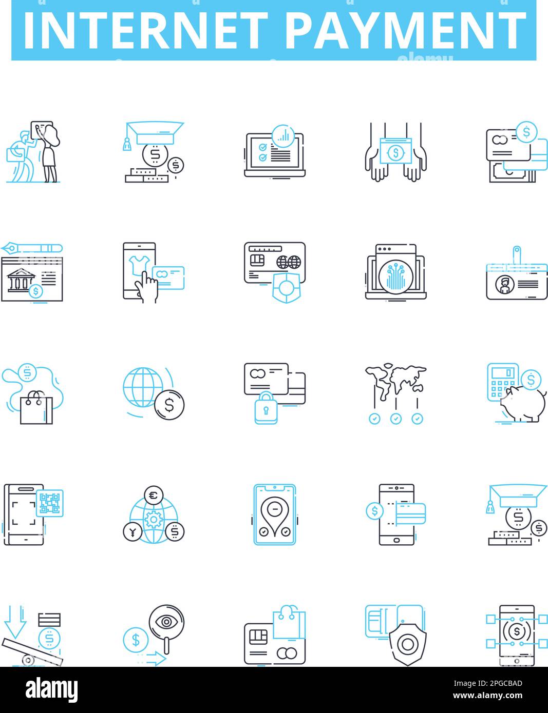 Internet payment vector line icons set. Online, Paying, e-Payment ...