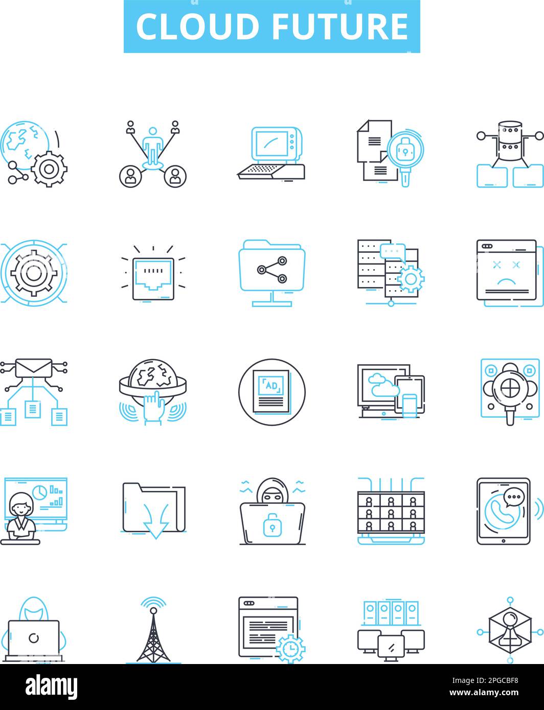 Cloud future vector line icons set. Cloud, Future, Computing, AI, IoT ... Cloud future vector line icons set. Cloud, Future, Computing, AI, IoT ...