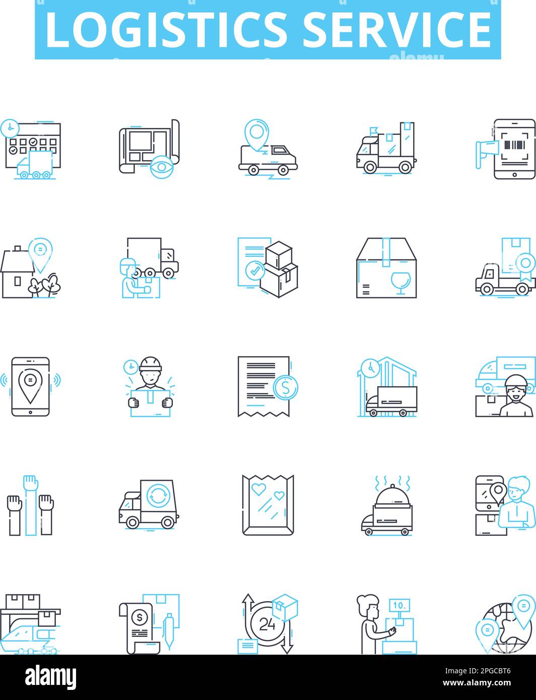 Logistics service vector line icons set. Logistics, Service, Delivery ... Logistics service vector line icons set. Logistics, Service, Delivery ...