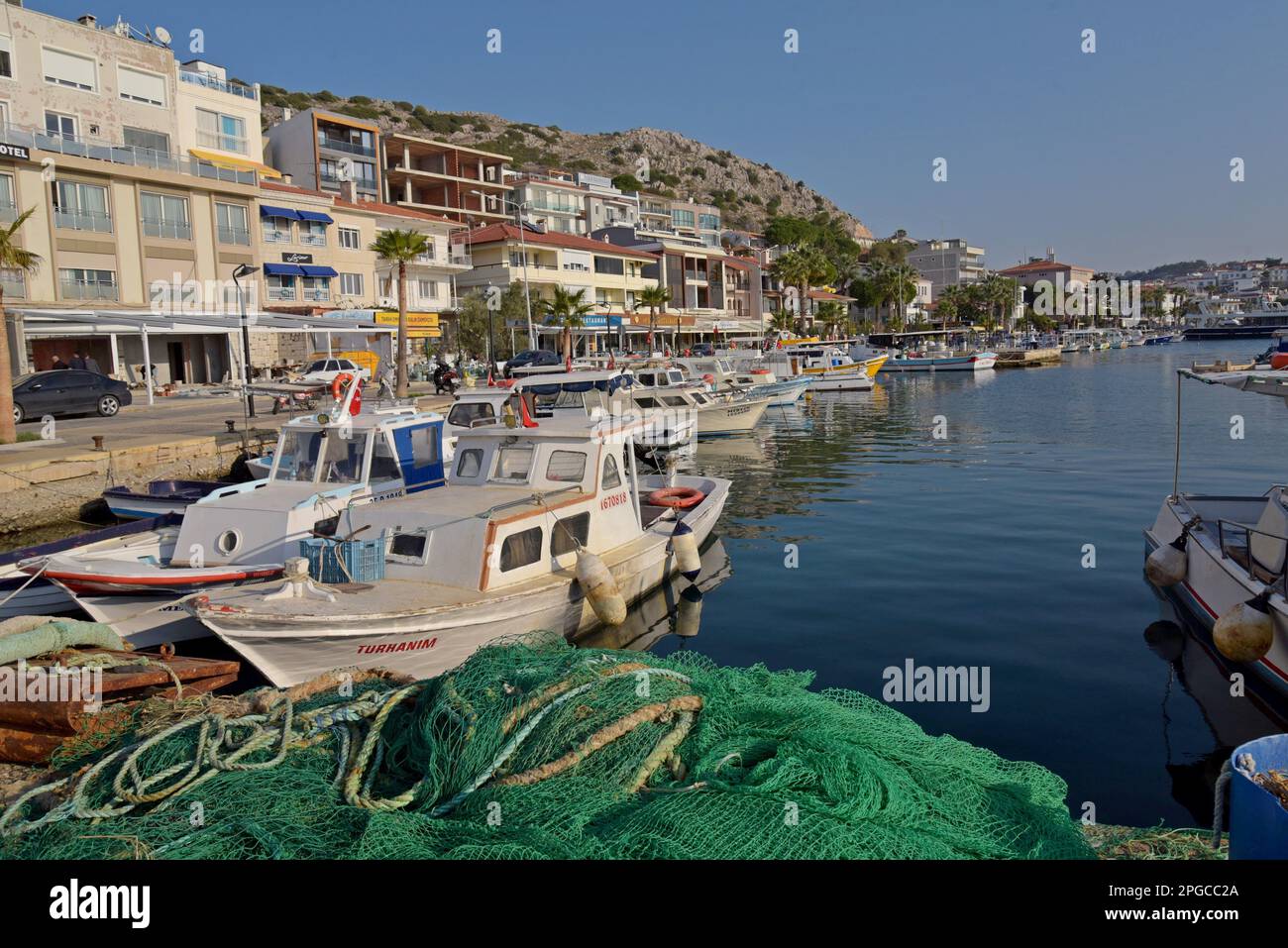 Fishing boats in the harbour, Cesme, Turkey, December 2022 Stock Photo ...