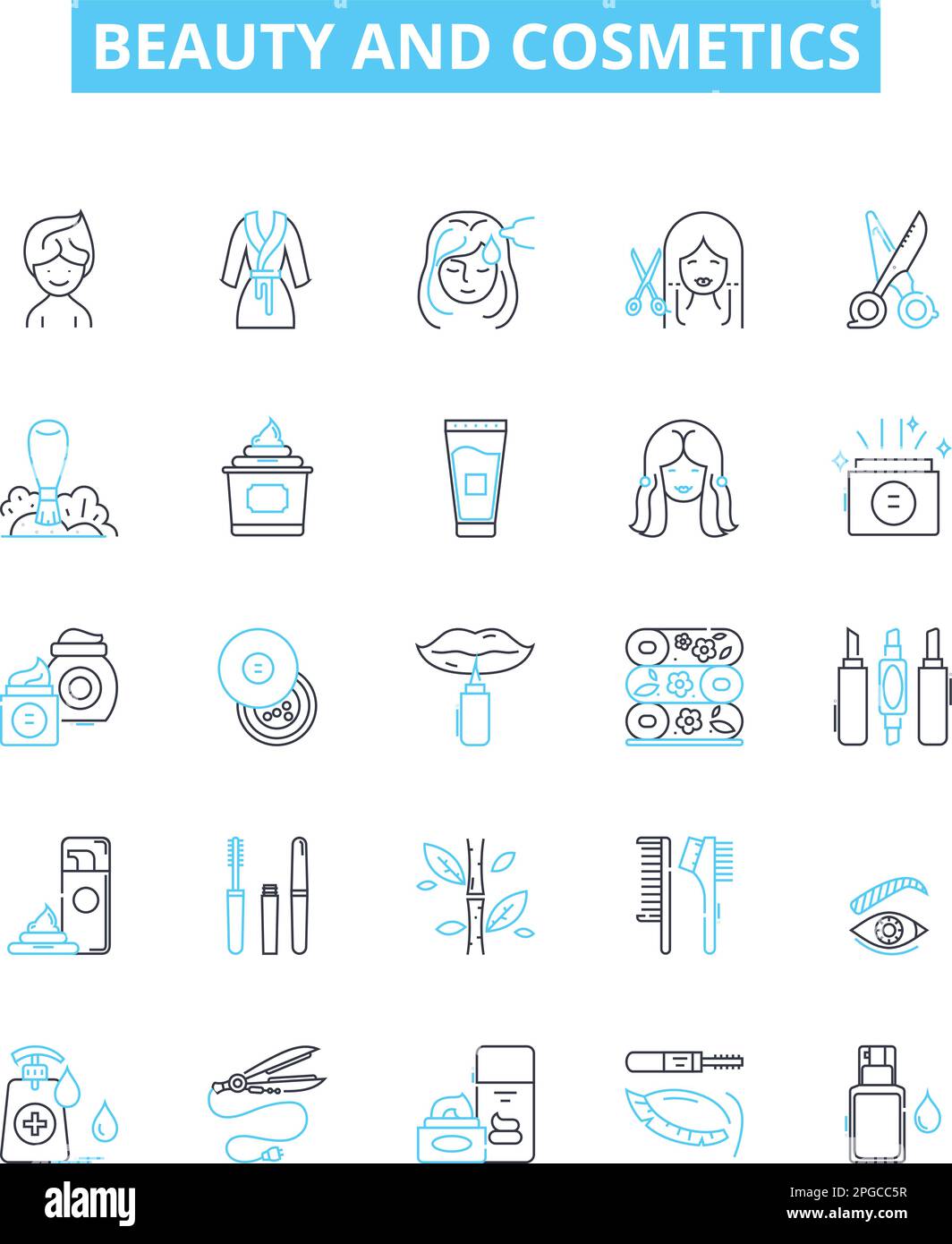 Beauty and cosmetics vector line icons set. Cosmetics, Beauty, Skincare ...