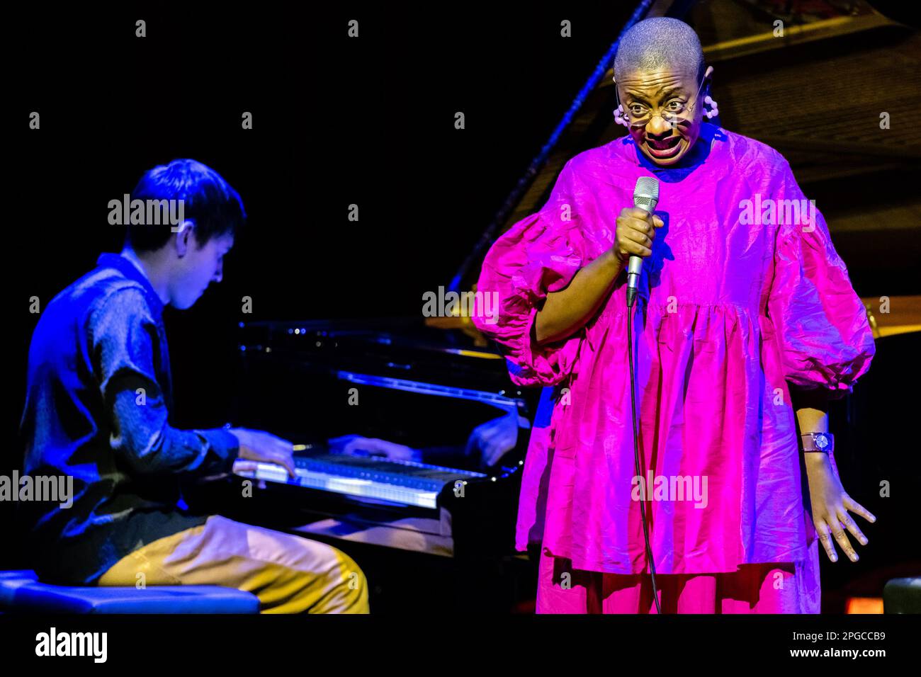 American jazz singer Cecile McLorin during the "Ogresse" concert held ...