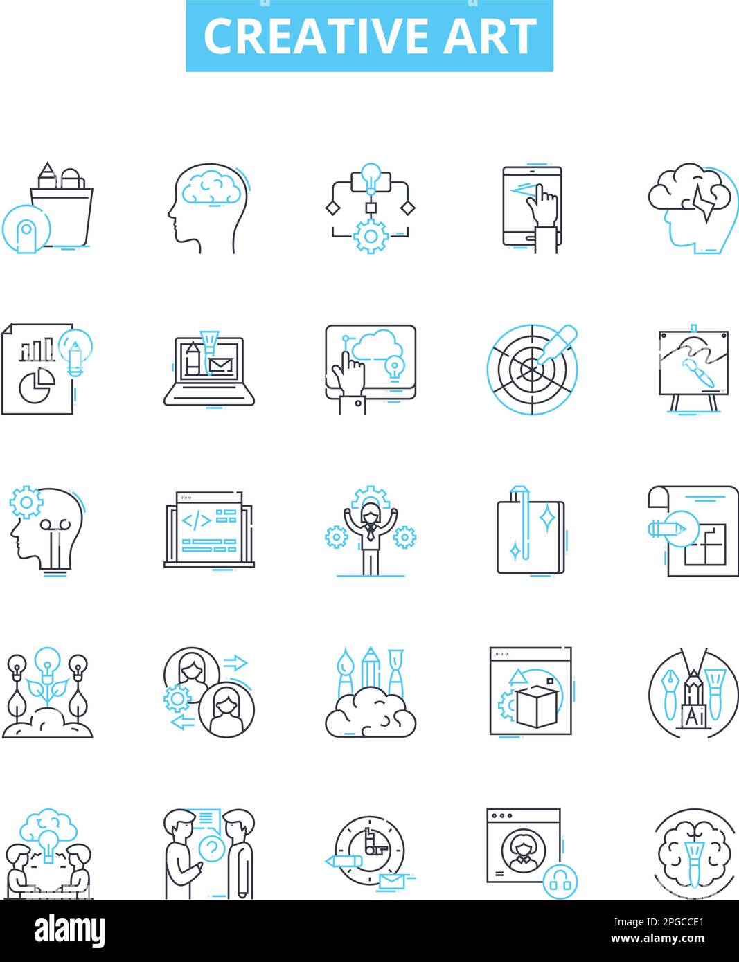 Creative art vector line icons set. Creativity, Art, Painting, Drawing ...