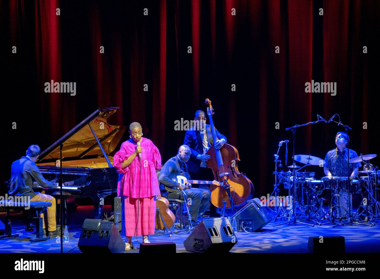 American jazz singer Cecile McLorin during the "Ogresse" concert held ...