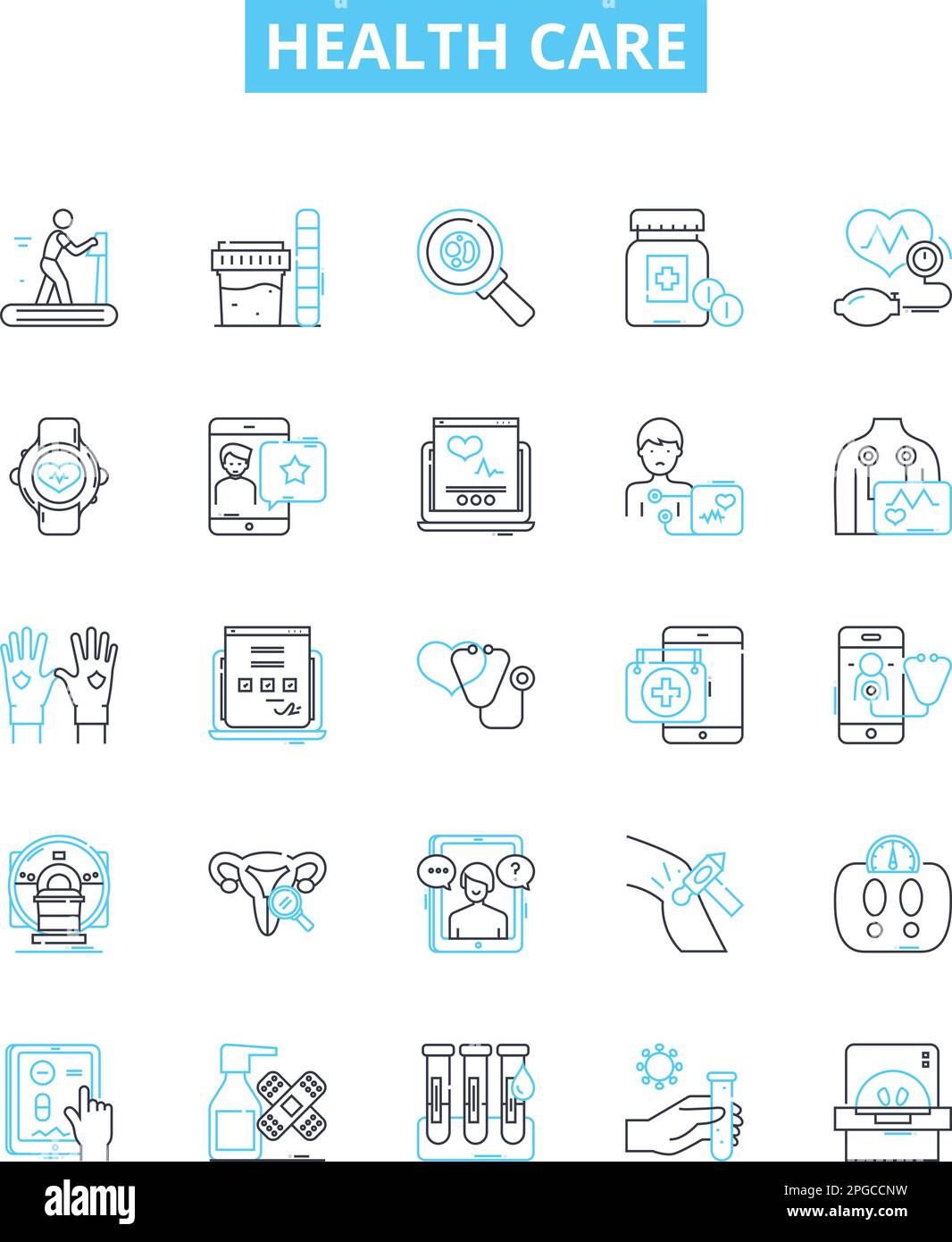 Health care vector line icons set. Medicine, Wellness, Health ...