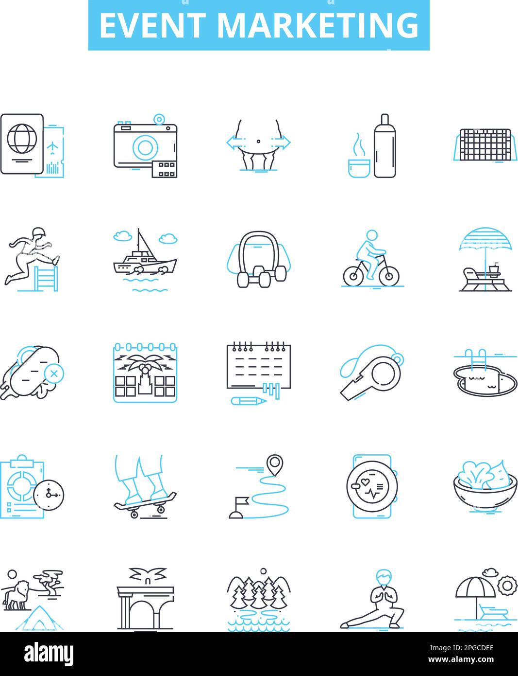 Event marketing vector line icons set. Event, Marketing, Planning ...