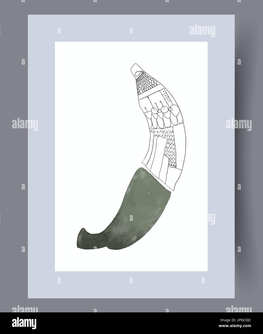 Abstract banana aesthetic rethinking wall art print Stock Vector Image ...