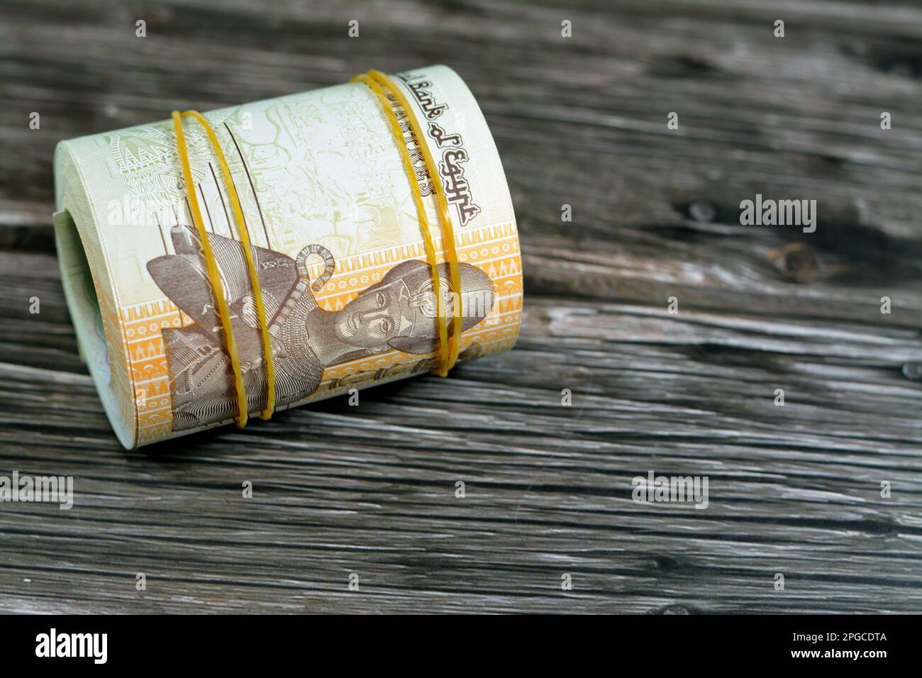 50 Piasters Half EGP LE Egyptian pound cash money bills rolled up with ...