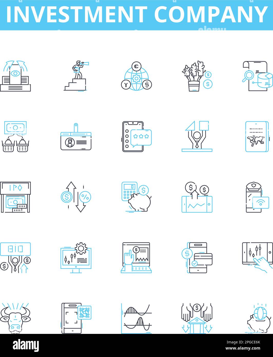 Investment company vector line icons set. Investment, Company, Finance ...