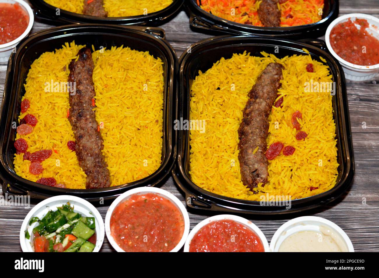 Arabic cuisine traditional food beef Kofta, kebab and tarb kofta shish ...