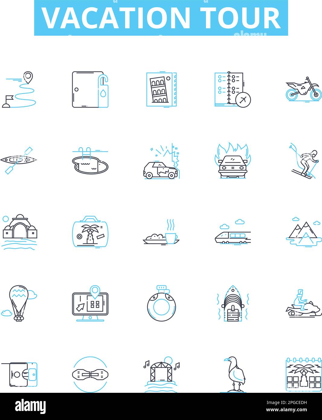 Vacation tour vector line icons set. Trip, Tour, Travel, Holiday ...