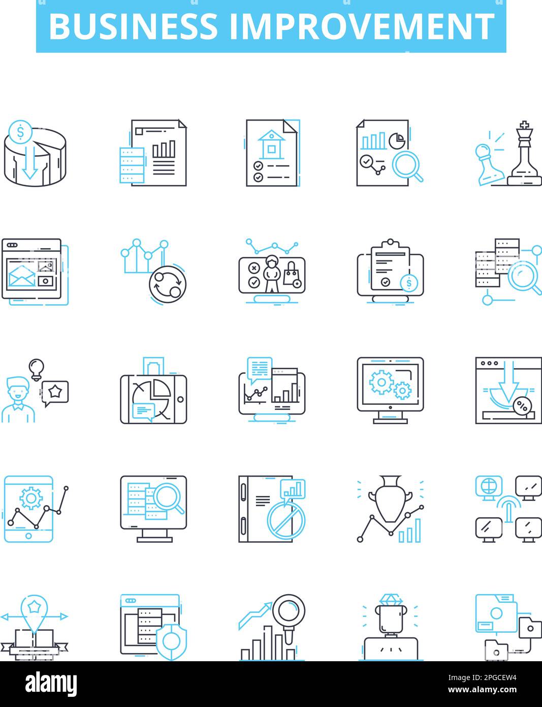 Business improvement vector line icons set. Optimization, Performance ... Business improvement vector line icons set. Optimization, Performance ...