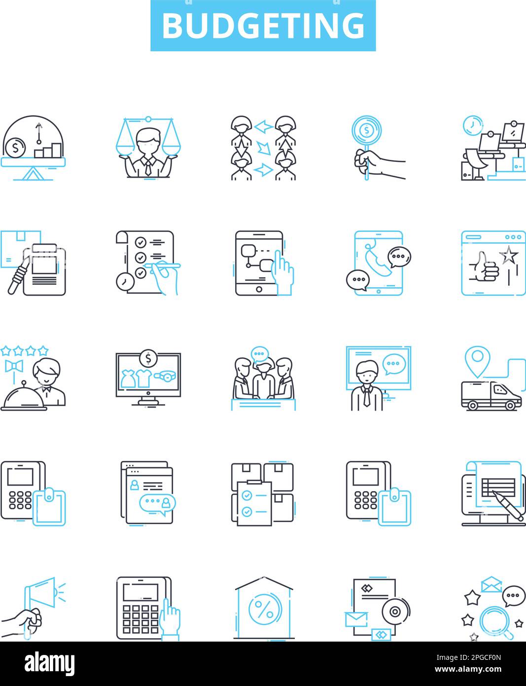 Budgeting vector line icons set. budgeting, plan, finance, money ... Budgeting vector line icons set. budgeting, plan, finance, money ...