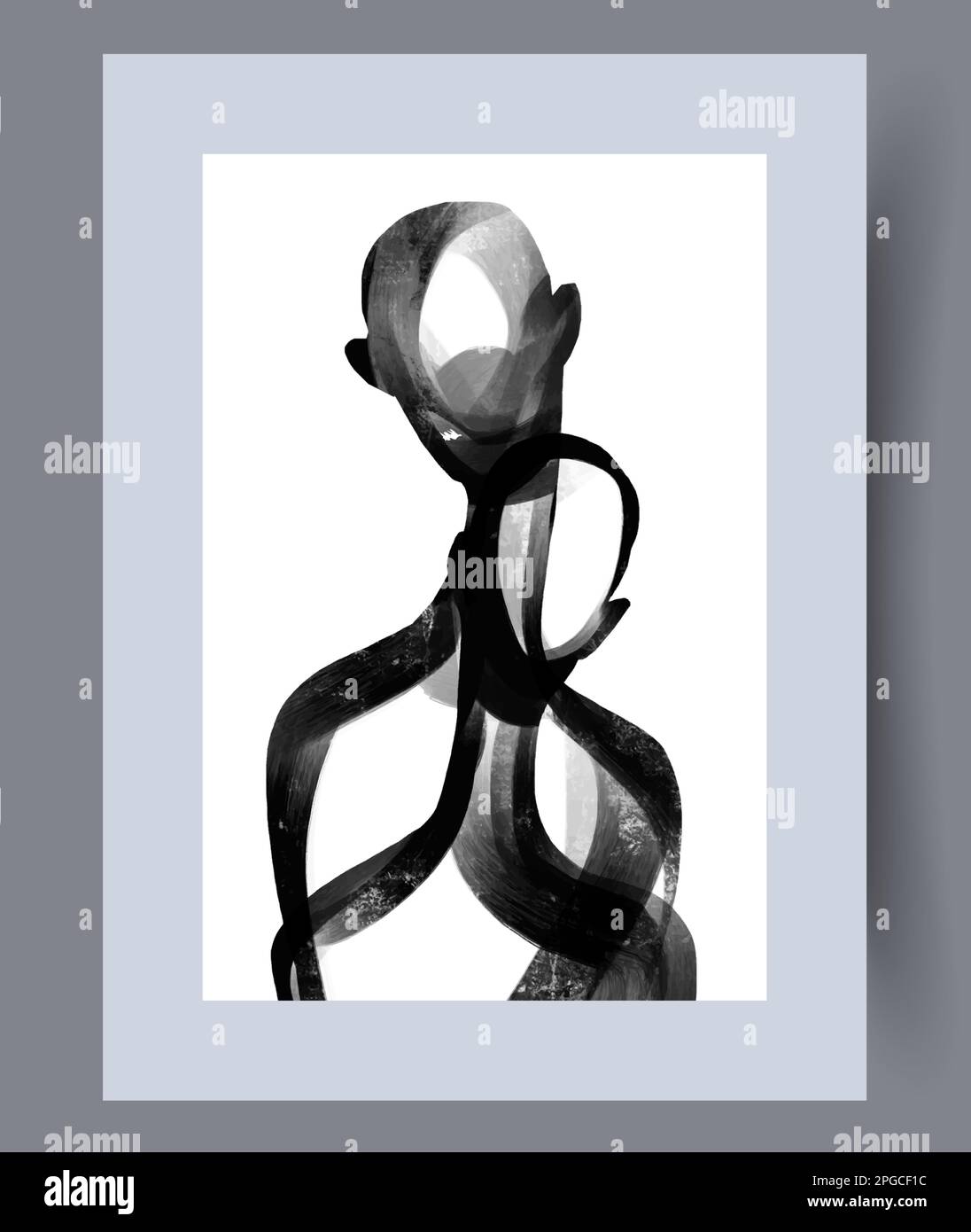 Portrait human monochrome couple wall art print Stock Vector Image ...