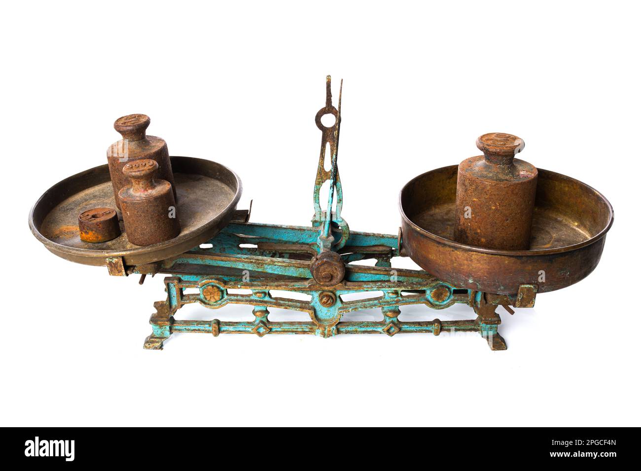 Old scale isolated on white background Stock Photo - Alamy