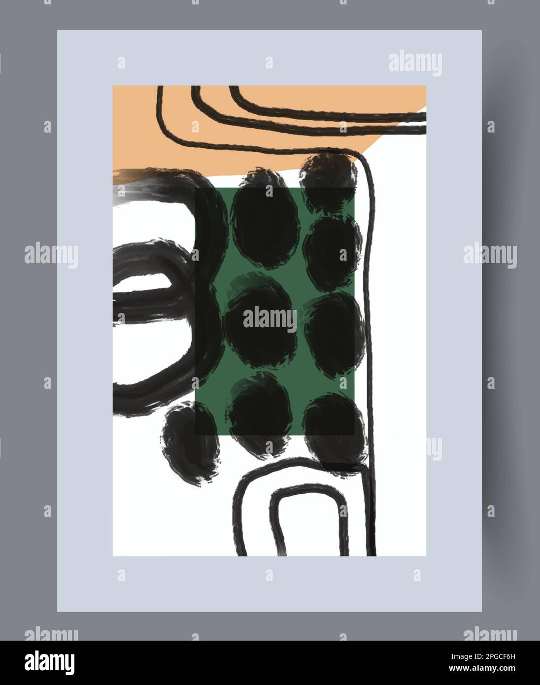 Abstract drawing nordic elements wall art print Stock Vector Image ...