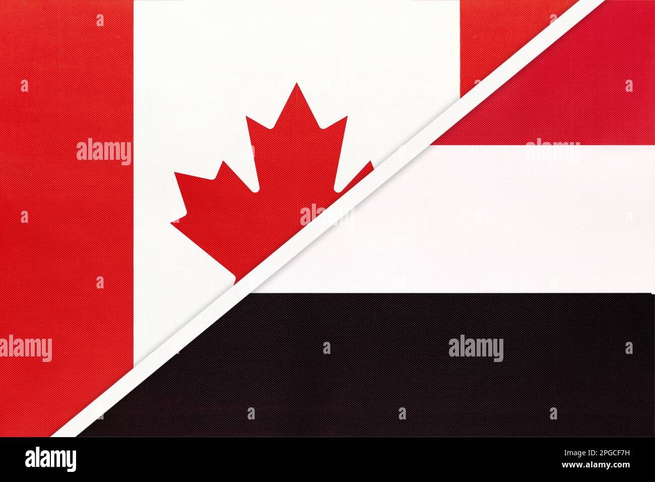 Canada and Yemen, symbol of country. Canadian vs Yemeni national flags ...