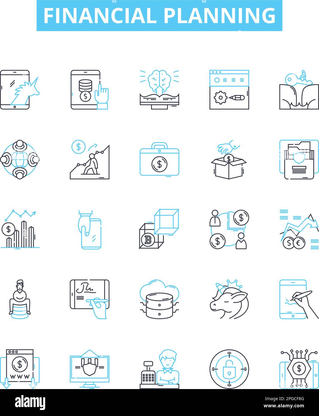 financial planning vector line icons set. Money, Planning, Wealth ... financial planning vector line icons set. Money, Planning, Wealth ...