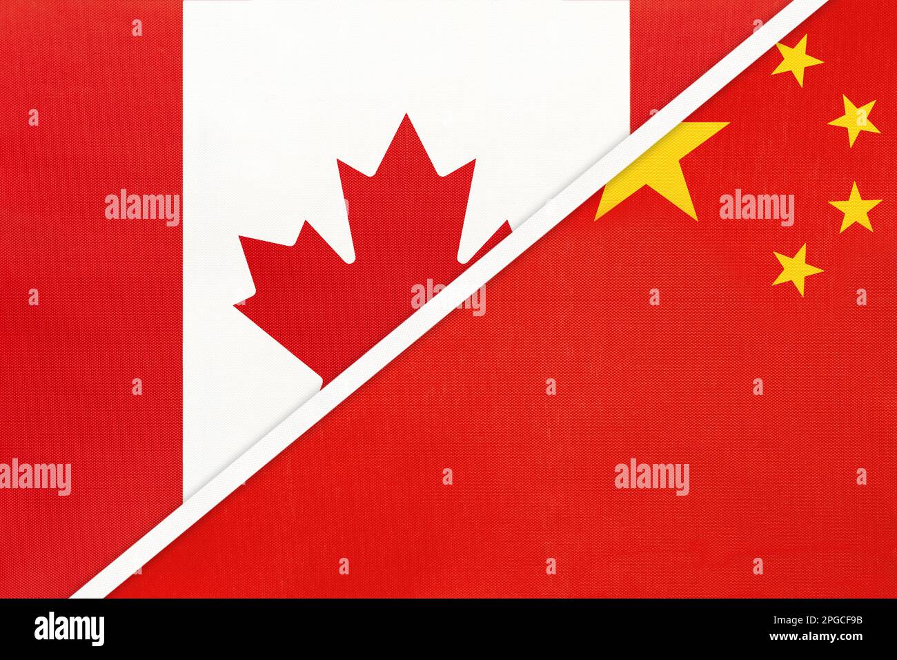 Canada and China or PRC, symbol of country. Canadian vs Chinese ...