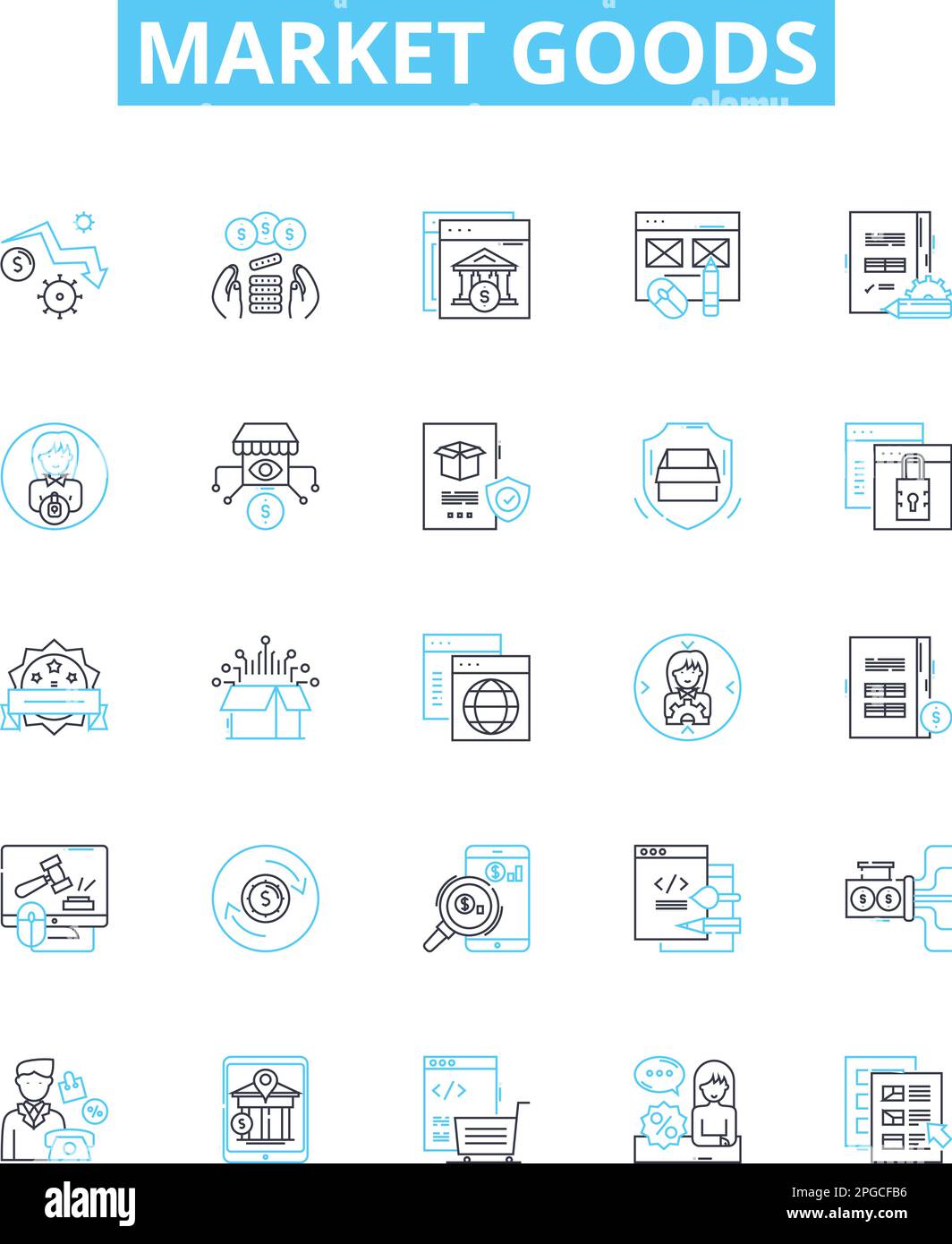 market goods vector line icons set. Goods, Market, Products, Supplies ...